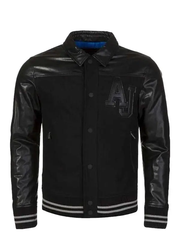 Emporio Armani Logo Varsity Jacket - Black
