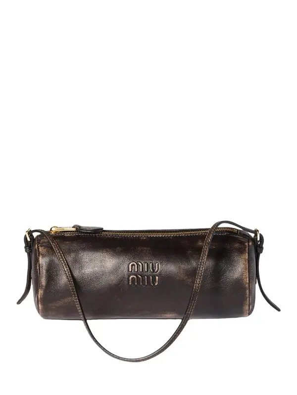 Miu Miu Zipper Shoulder Bag - Coffee
