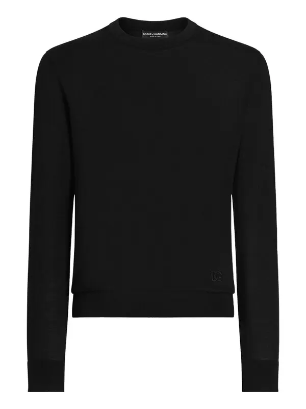 Dolce & Gabbana Long-sleeved Crewneck Jumper - Black