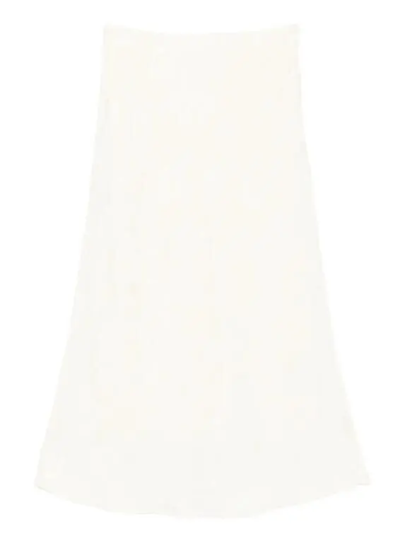 FORTE_FORTE Floral Pattern Midi Skirt - White