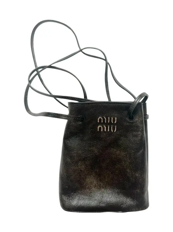 Miu Miu Logo Shoulder Bag - Coffee