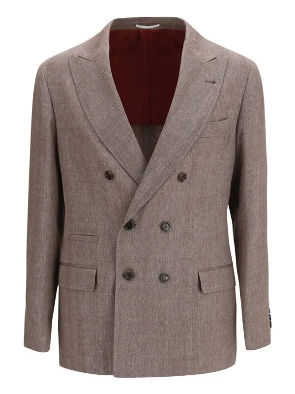 Brunello Cucinelli Double Breasted Blazer - Nocciola