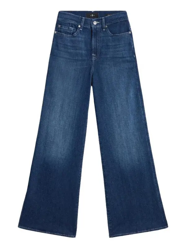 7 For All Mankind High-rise Wide-leg Jeans - Snowstorm Drift