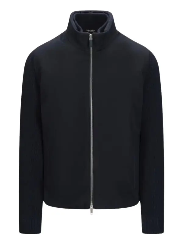 Zegna High-neck Knitted Cardigan - Black