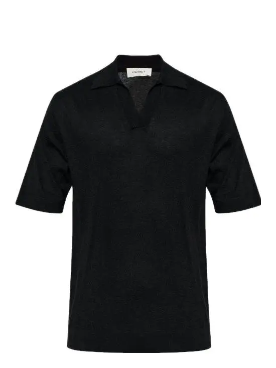 LISA YANG Peter Knitted Polo Shirt - Black
