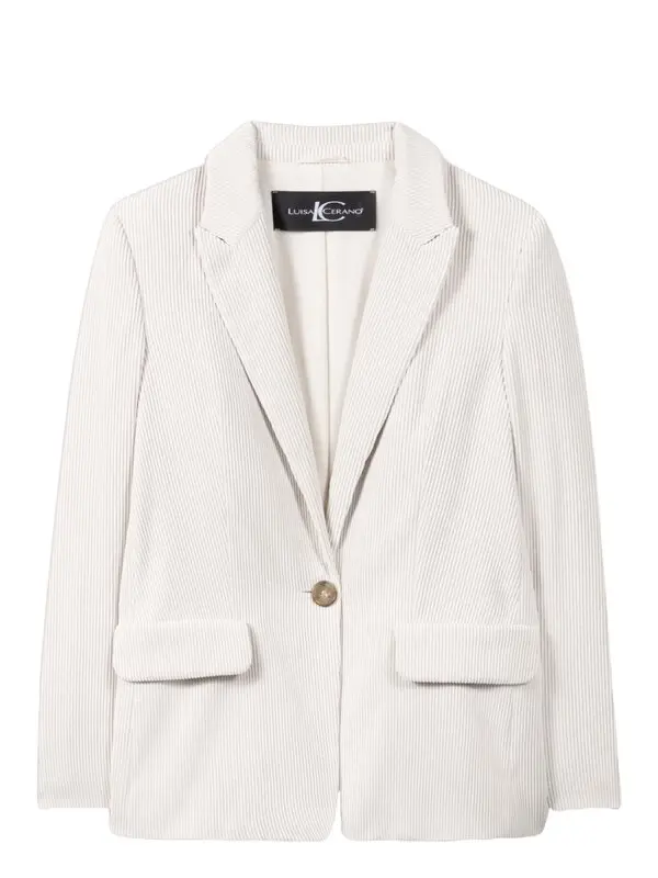 LUISA CERANO Single-button Corduroy Blazer - Eggshell