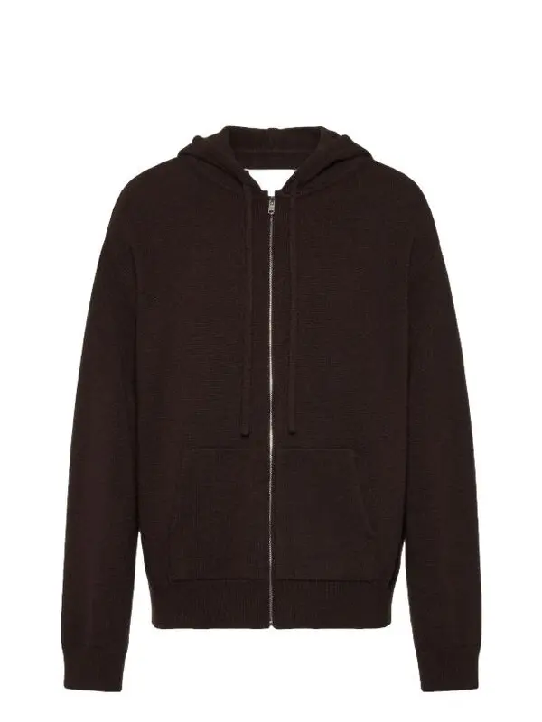 MAISON MARGIELA Cashmere Zip-up Hoodie - Olive Paste