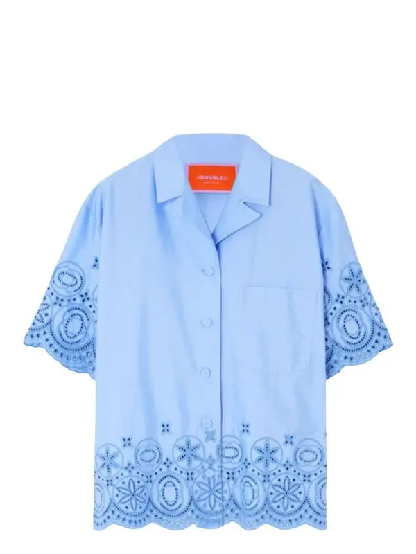 La DoubleJ Scalloped Embroidered Shirt - Blue