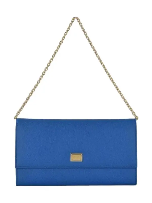 Dolce & Gabbana Logo Detail Chain Strap Clutch - Blue