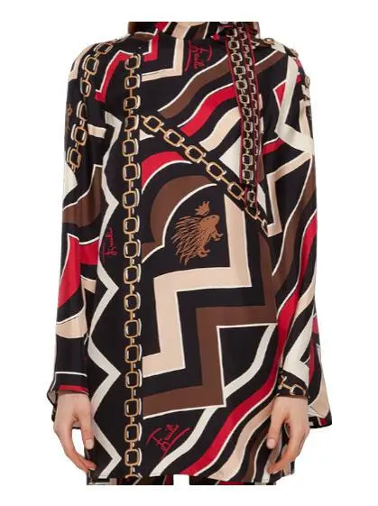 Emilio Pucci Printed Detail Long Sleeve Dress - Multicolor