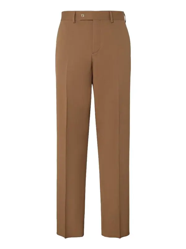 Fendi Straight-leg Tailored Cigarette Trousers - Brown