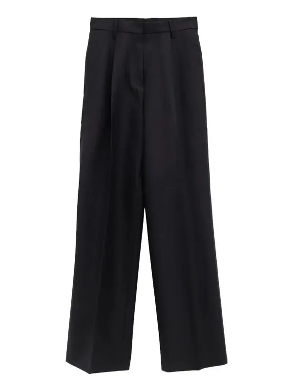 Dries Van Noten Tailored Pleated Trousers - Navy Blue