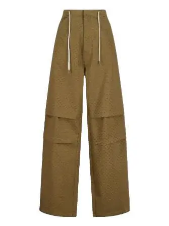 DARKPARK Workwear Wide-leg Pants With Drawstring - Brown