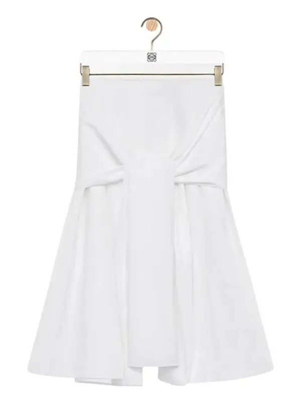 Loewe Wrap Skirt In Cotton Poplin - White
