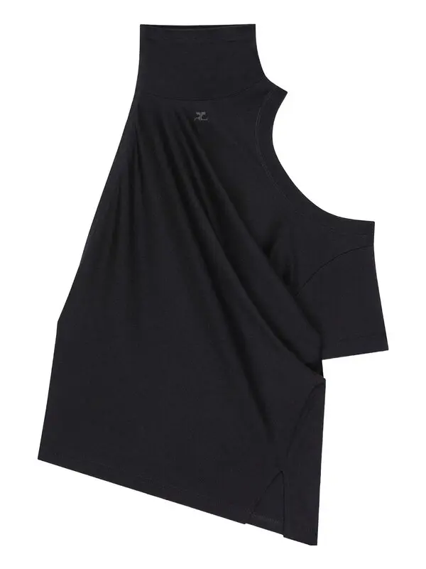 COURREGES Asymmetrical Cut-out Shoulder Blouse - Black