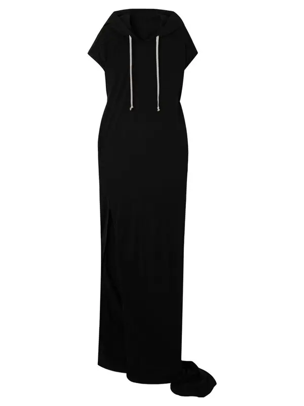 Rick Owens Hooded Cotton-jersey Maxi Dress - Black