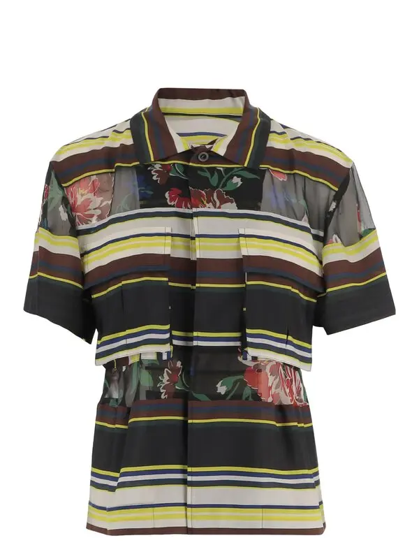 Sacai Short Sleeve Printed Shirt - Black