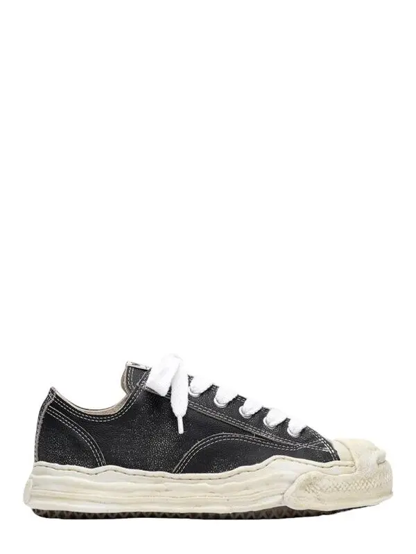 Mihara Yasuhiro Hank Og Sole Shrink Leather Sneakers - Black