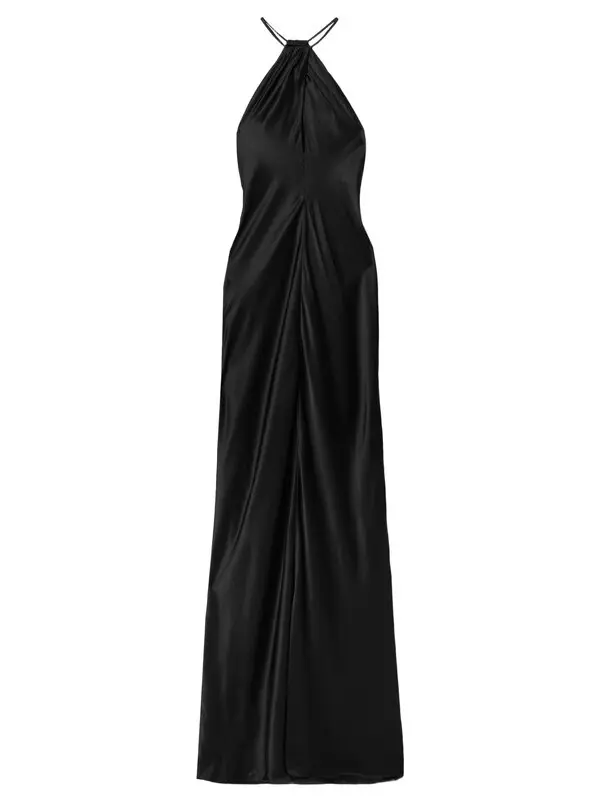 NILI LOTAN Larissa Halter Neck Maxi Dress - Black
