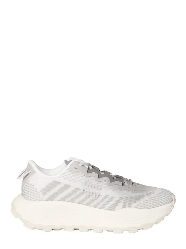 Miu Miu Lace-up Logo-embossed Technical Fabric Sneakers - Cloud Ash