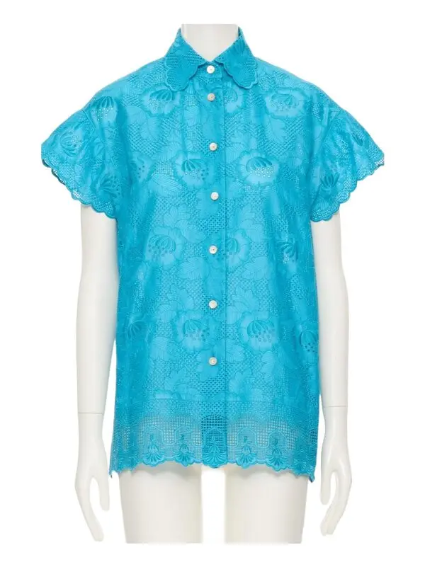 Valentino Garavani Lace Shirt - Blue