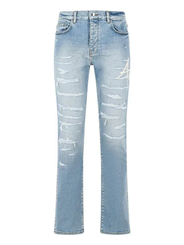Amiri Distressed Slim Jeans - Blue