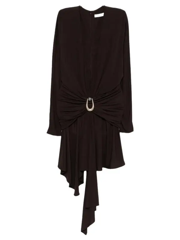 Christopher Esber Asymmetrical Draped Mini Dress - Black