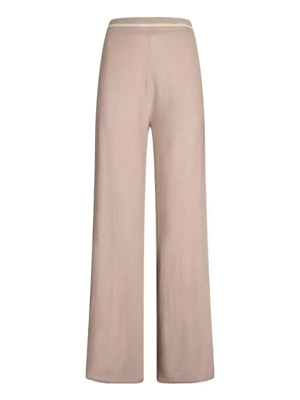 Liu Jo Lurex Embellished Wide Leg Trousers - Beige