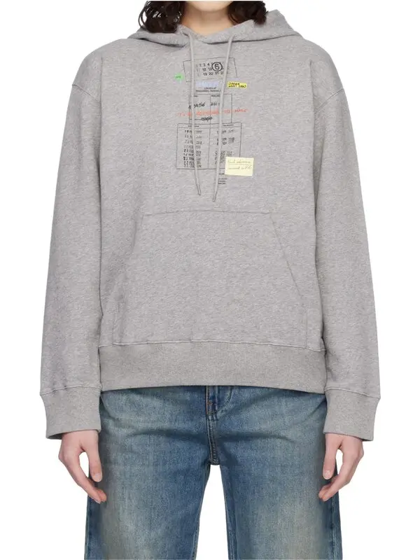 MAISON MARGIELA Grey Unbrushed Long Sleeve Hooded Sweatshirt - Light Gray