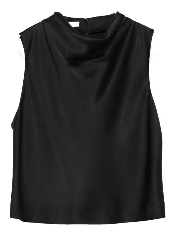 Vince Sleeveless Cowl Neck Top - Black