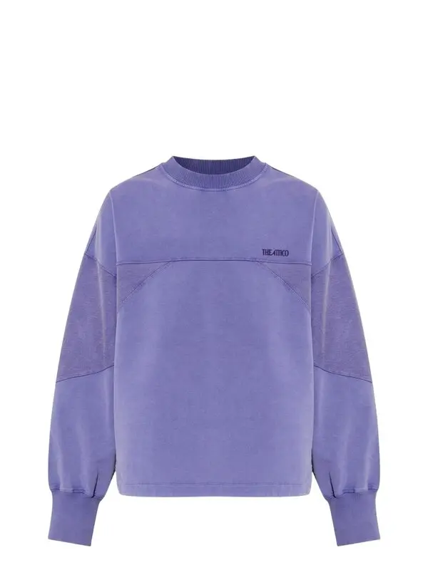 Attico Crewneck Sweatshirt With Embroidered Logo - Purple