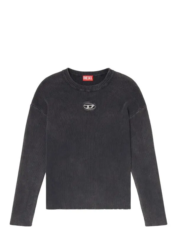 DIESEL® K-darren-d Oval D Logo Knitted Jumper - Grey