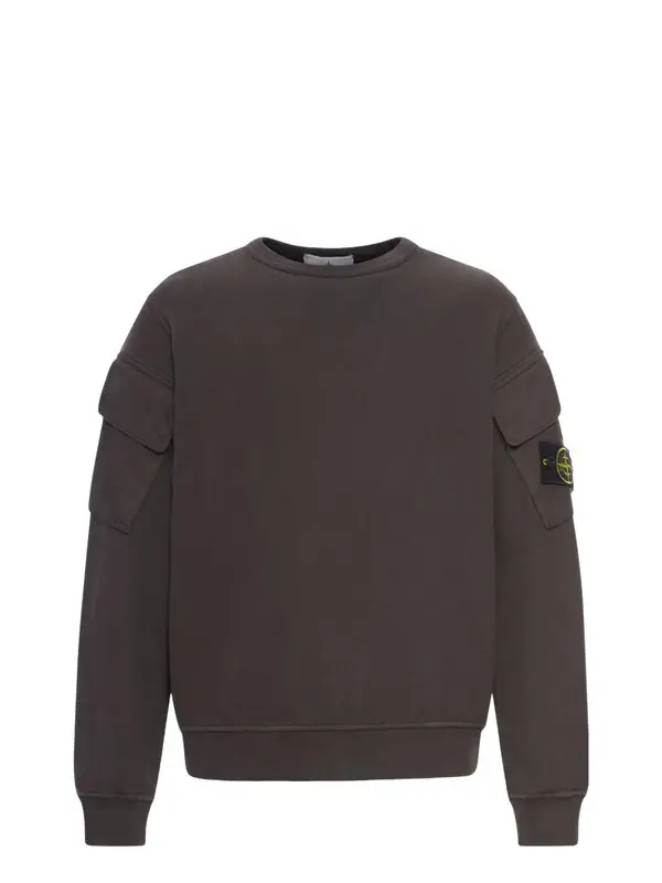 Stone Island Logo Patch Crewneck Sweatshirt - Leaden