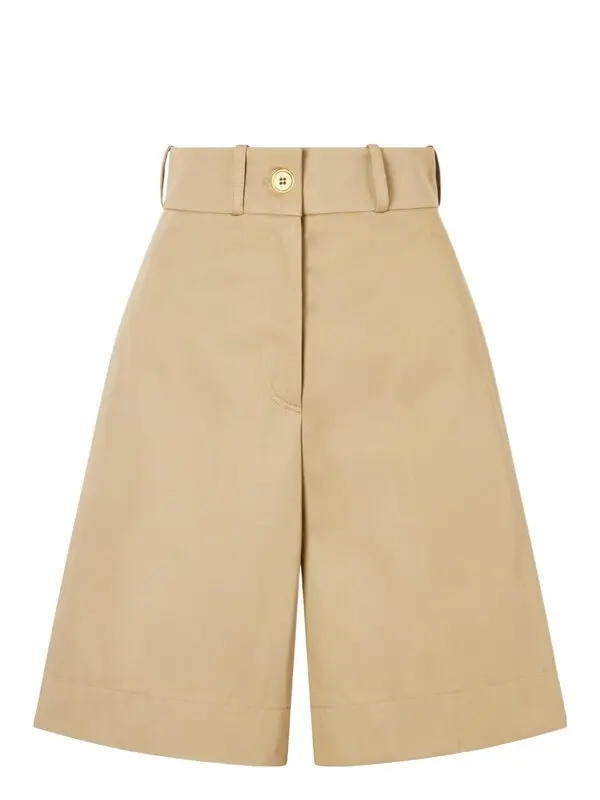 PATOU Tailored Cotton Twill Bermuda Shorts - Sand-colored