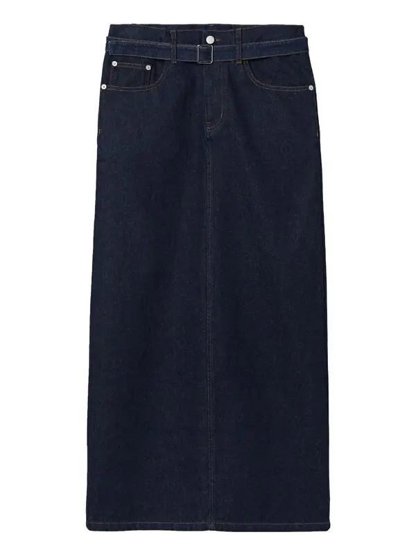 Proenza Schouler Belted High-waist Denim Maxi Skirt - Blue