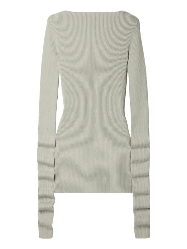Rick Owens Backless Ribbed Knit Top - Gray