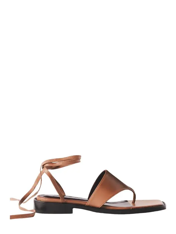 Staud Alexandre Strappy Flat Sandals - Tan