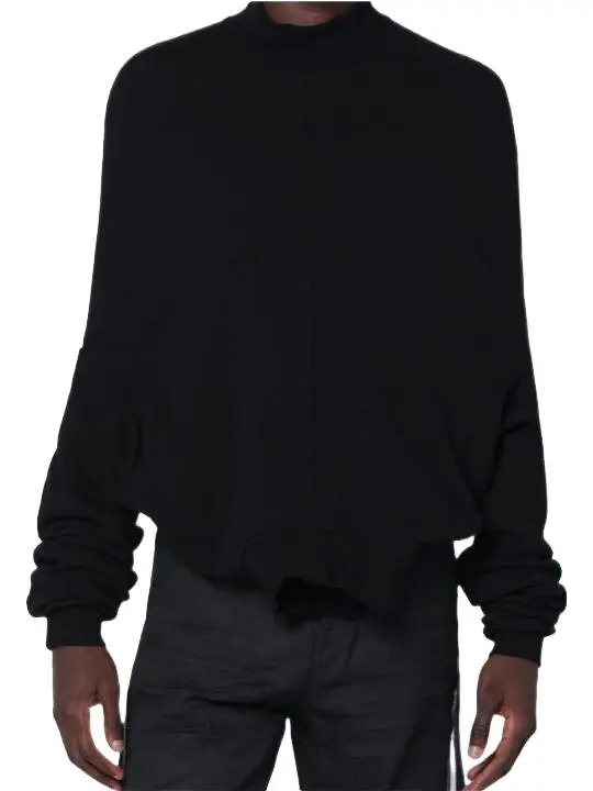Rick Owens Double Funnel Neck Strapped Sweatshirt - Black