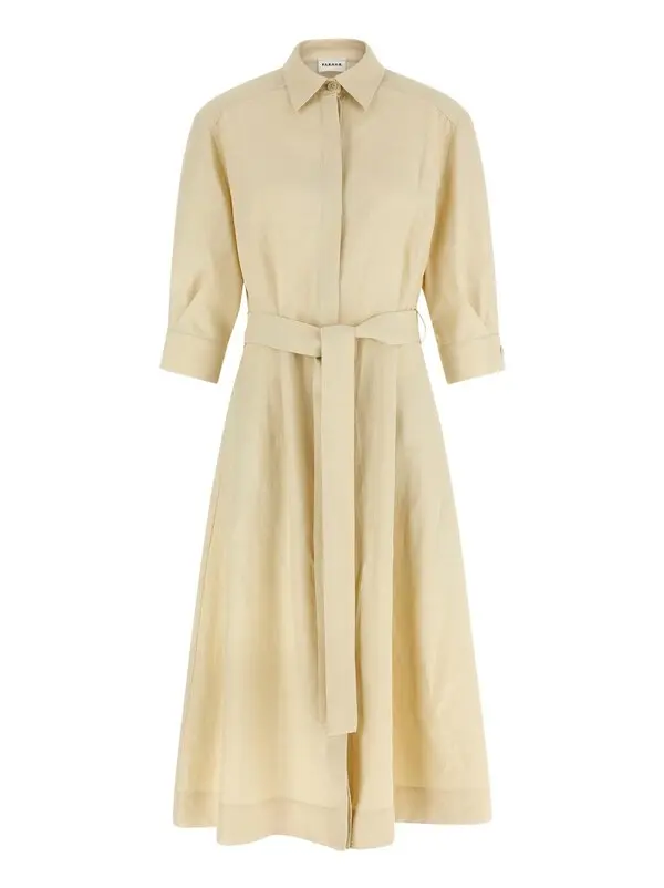 P.a.r.o.s.h Raisa Belted Shirt Dress - Nude