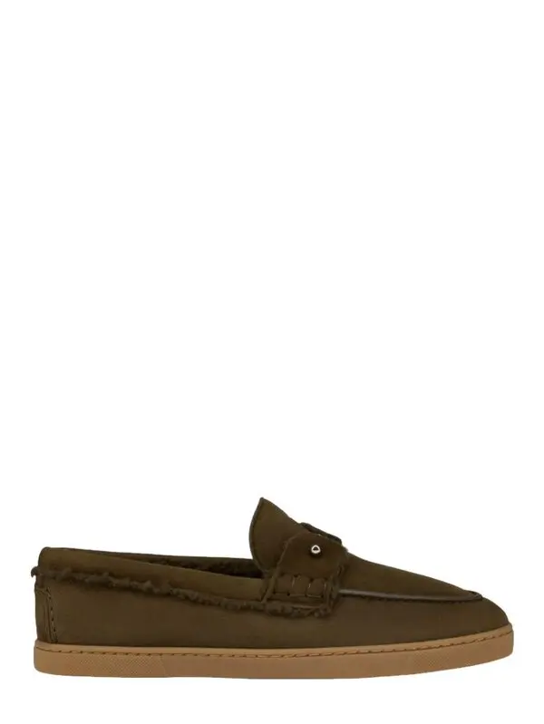 CHRISTIAN LOUBOUTIN Chambeliboat Shearling Loafers - Bronze