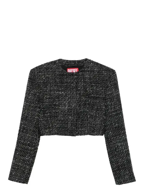DIESEL® Cropped Tweed Jacket - Black