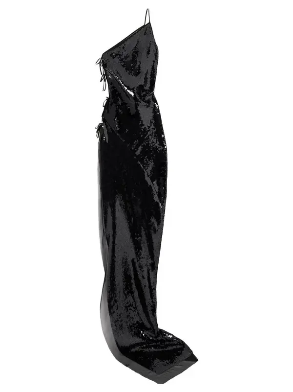 Rick Owens Sequined Silk Gown - Black