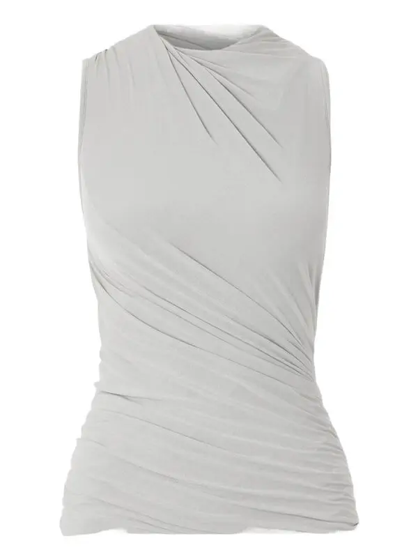 Rick Owens Sleeveless Top With Knotted Neckline - White