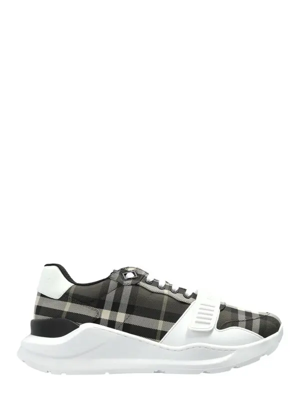 Burberry Checked Lace-up Sneakers - Green