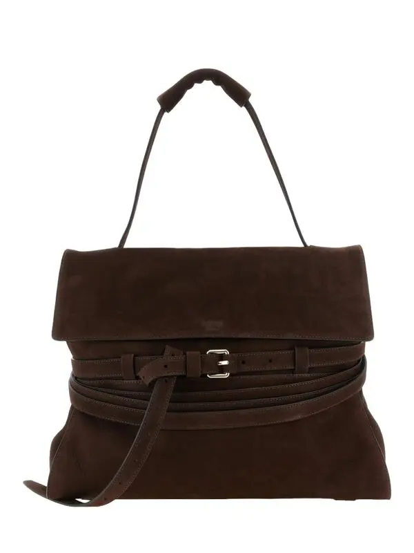 Moschino Buckle Strap Shoulder Bag - Black