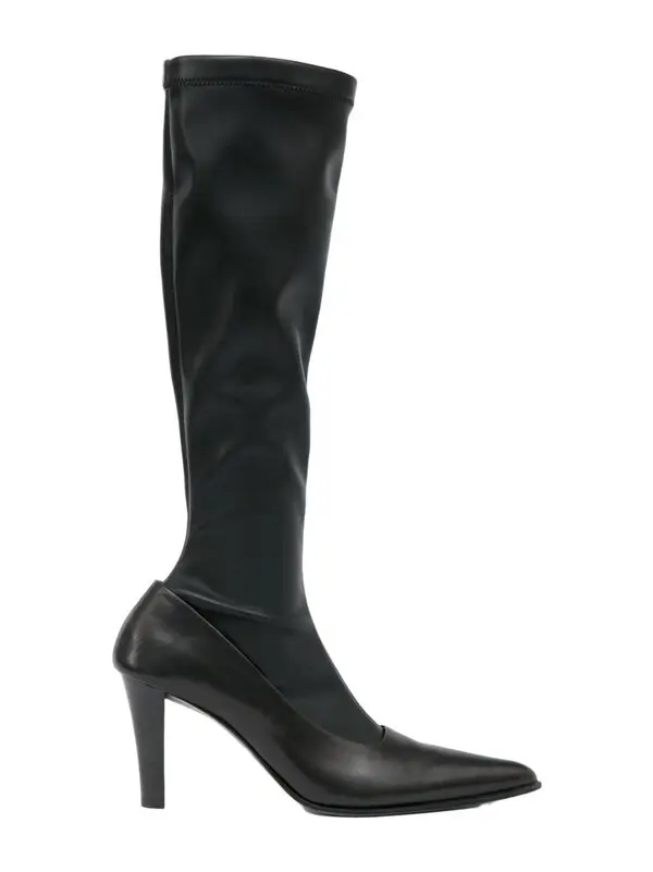 MAISON MARGIELA High-heeled Leather Boots With Pointed Toe - Black