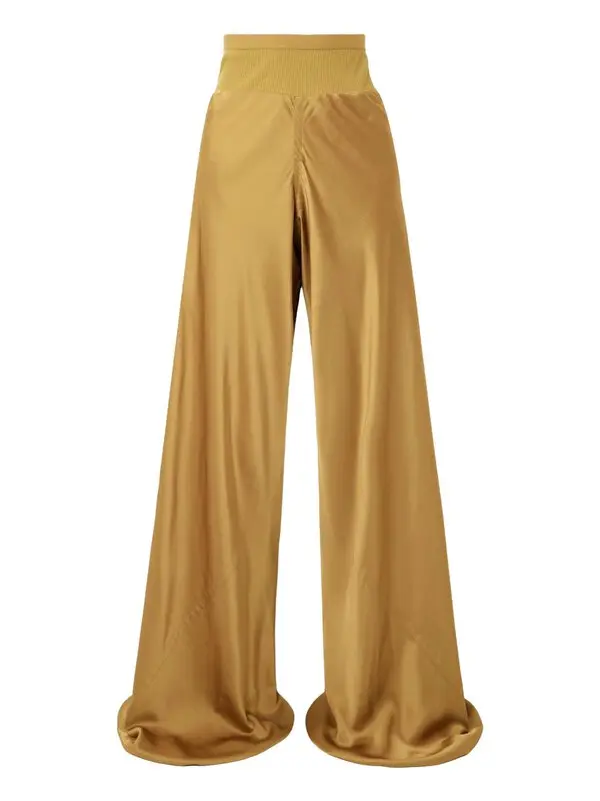 Rick Owens Diagonal Cut Wide-leg Pants - Honey