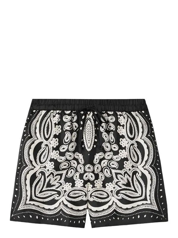NILI LOTAN Frances Printed Shorts - Black