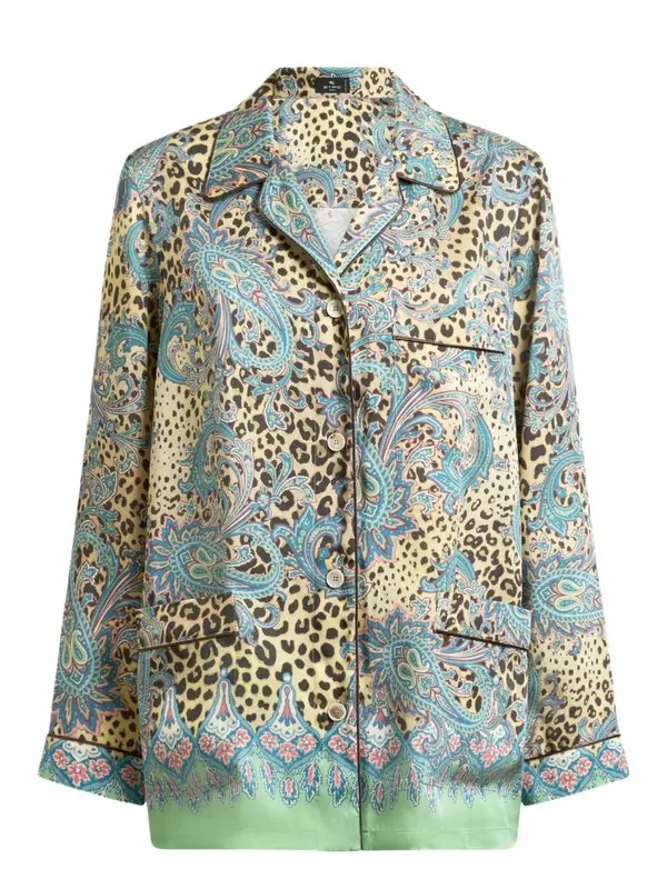 Etro Long Sleeve Shirt With Classic Collar - Nude