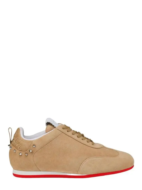 CHRISTIAN LOUBOUTIN Eleonora Low-top Sneakers With Studs - Apricot